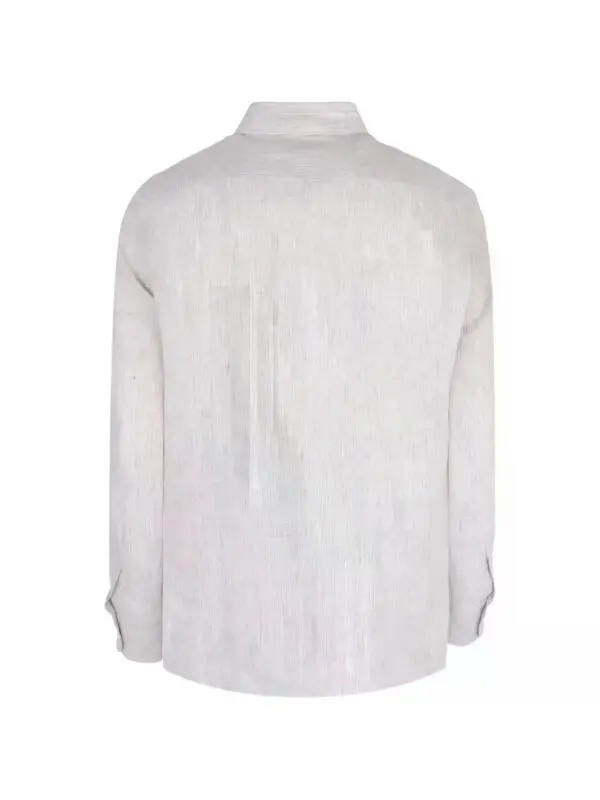 Peserico Striped Linen Shirt - Neutrals