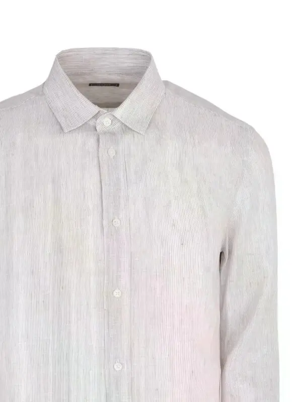 Peserico Striped Linen Shirt - Neutrals