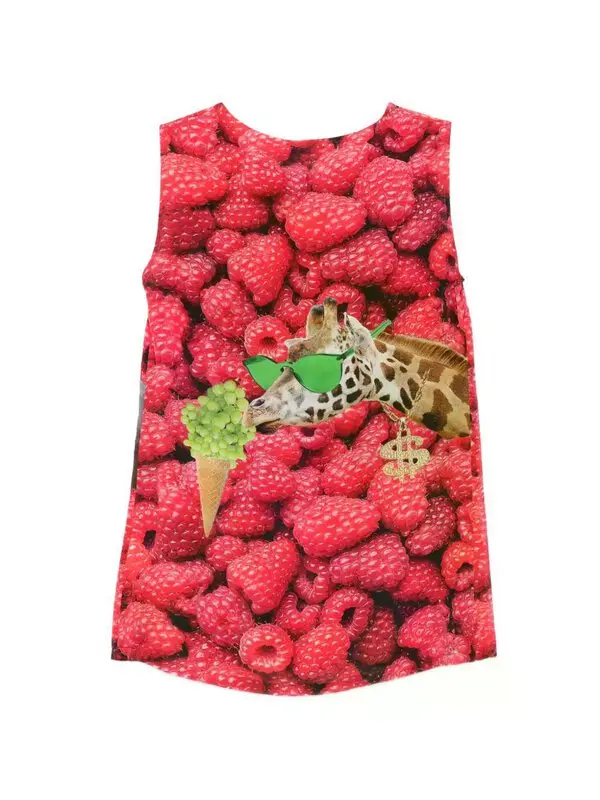 The Artistylist Raspberry-print Sleeveless Top