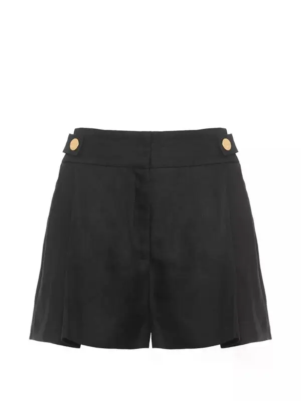Elisabetta Franchi Button-detail Pleated Shorts - Black