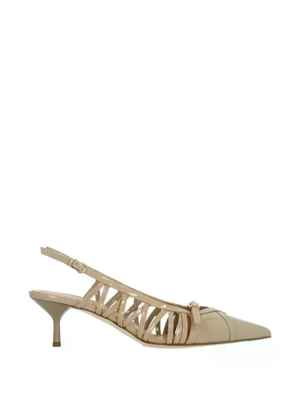 THE SELLER Patent-finish Cage-style Pumps - Neutrals