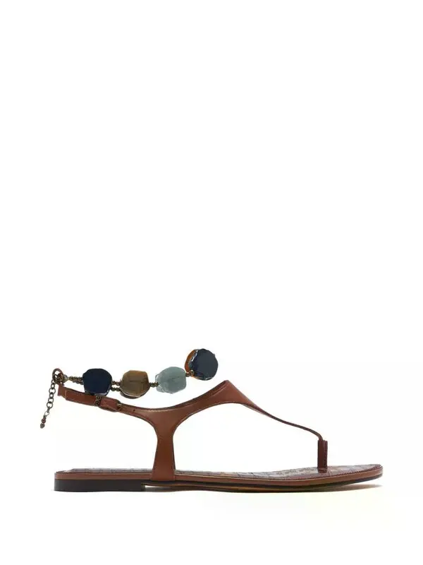 Sam Edelman Canna Thong Bead-embellished Sandals - Brown