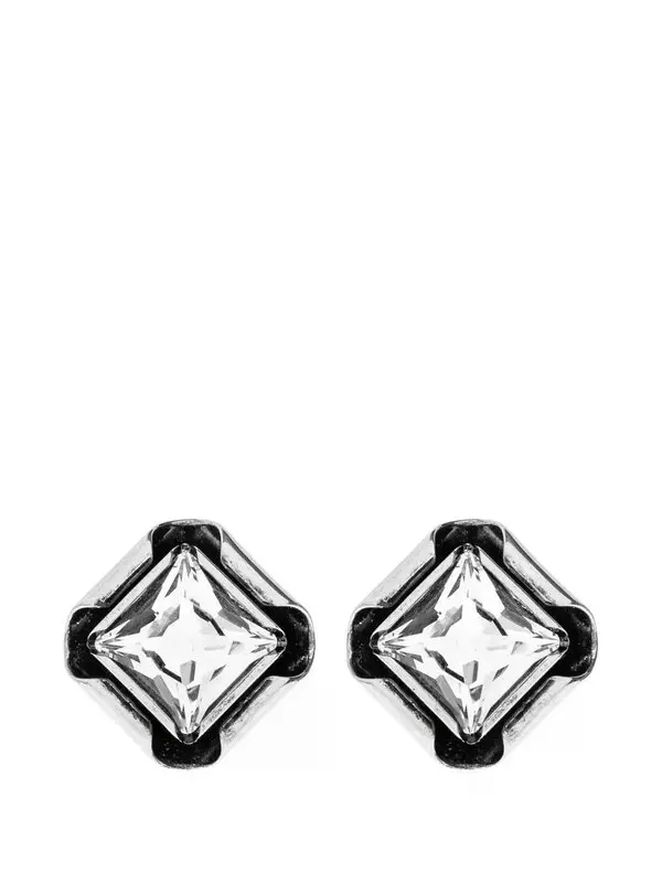 Givenchy Square Crystal Earrings - Silver
