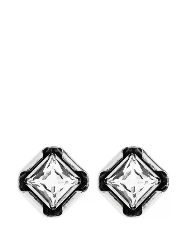 Givenchy Square Crystal Earrings - Silver