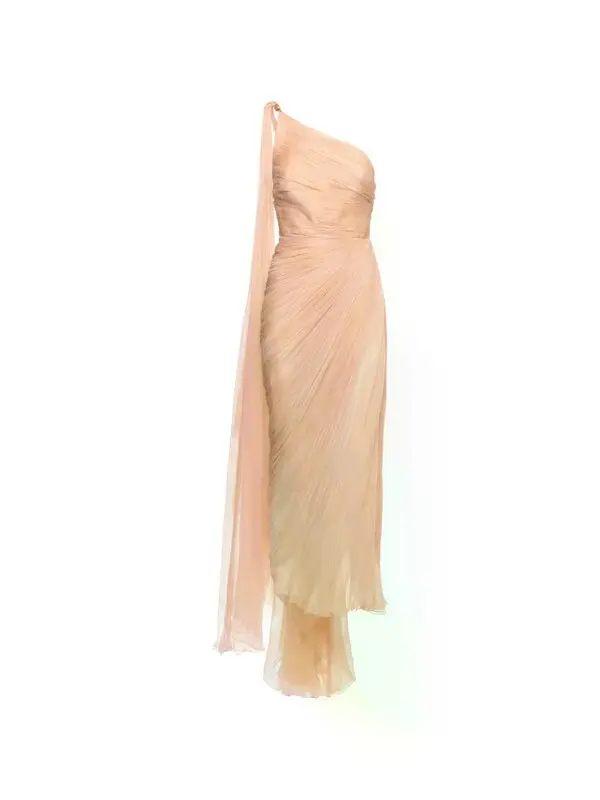 MARIA LUCIA HOHAN Florencia Plissé One-shoulder Gown