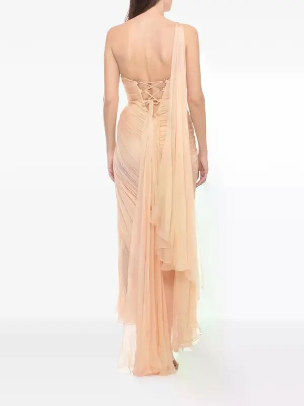 MARIA LUCIA HOHAN Florencia Plissé One-shoulder Gown