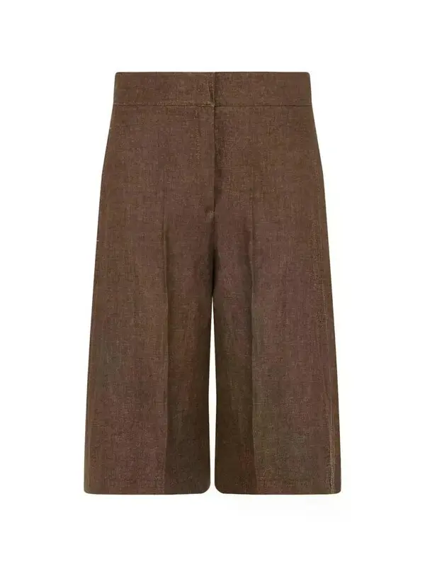 SLOWEAR Pressed-crease Wide-leg Shorts - Brown