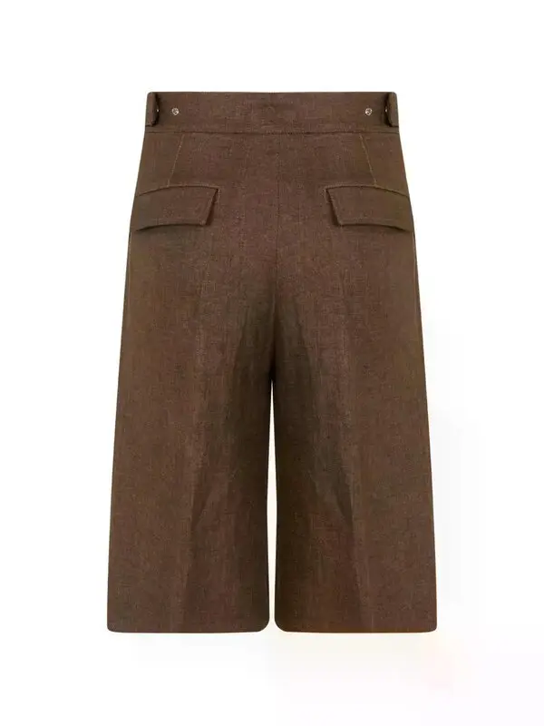 SLOWEAR Pressed-crease Wide-leg Shorts - Brown