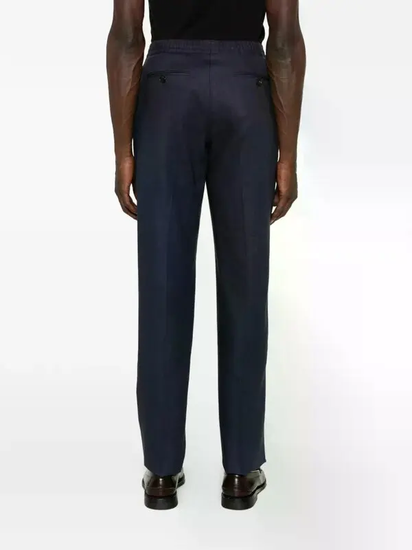 Zegna Tailored Pressed-crease Trousers - Blue