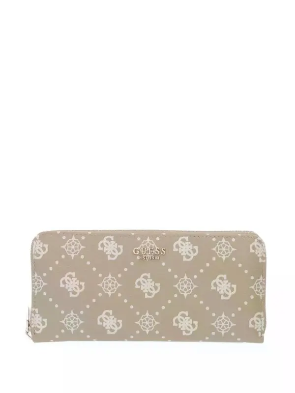 Guess Carrie 4g-monogram Wallet - Neutrals