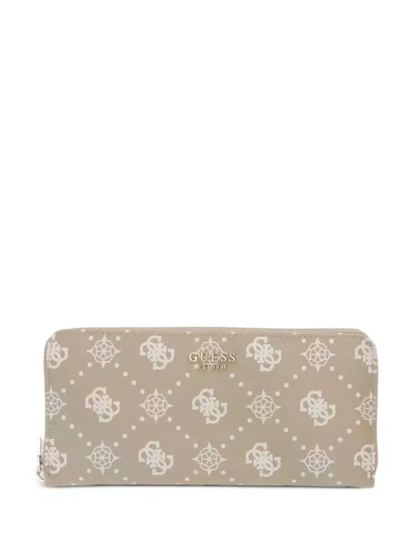 Guess Carrie 4g-monogram Wallet - Neutrals
