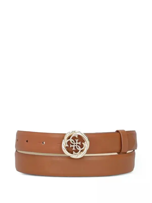 Guess Logo Buckle Belt - Brown