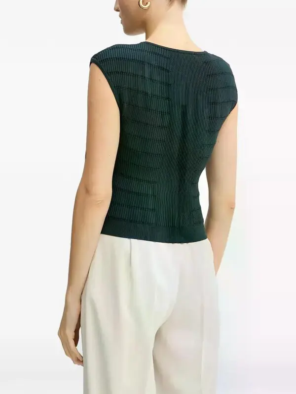 Guess Button Ribbed Top - Green