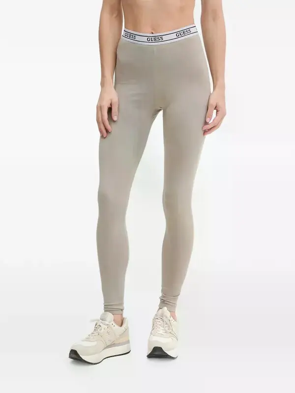 Guess Logo-waistband Leggins - Neutrals