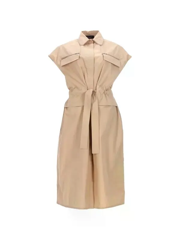 Fabiana Filippi Belted Zip-pocket Midi Dress - Neutrals