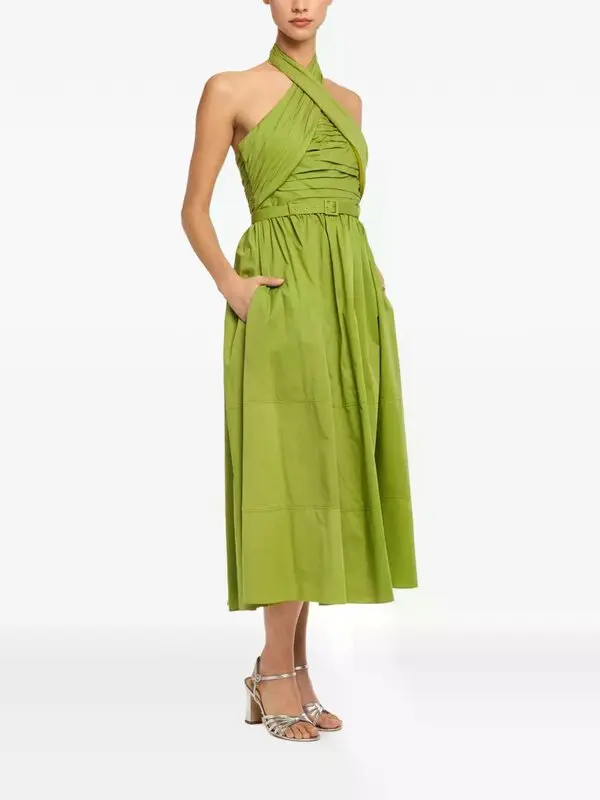 Cinq À Sept Marcie Belted Halterneck Midi Dress - Green