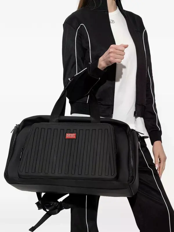 DIESEL® Ribbed Logo Patch Holdall Bag - Black