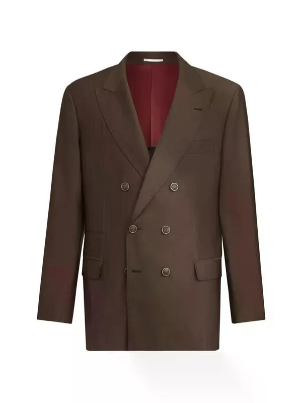 Brunello Cucinelli Virgin Wool And Cashmere One-and-a-half Breasted Deconstructed Blazer - Brown