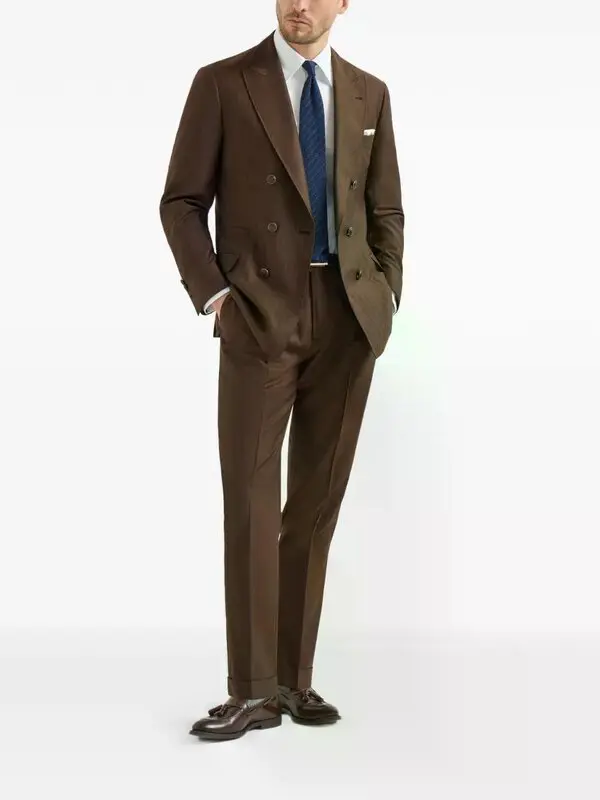 Brunello Cucinelli Virgin-wool And Cashmere Trousers - Brown