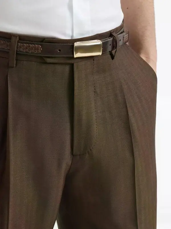 Brunello Cucinelli Virgin-wool And Cashmere Trousers - Brown
