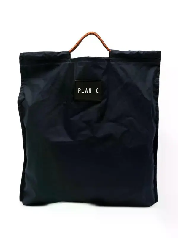 Plan C Logo-patch Rope-handle Tote Bag - Blue