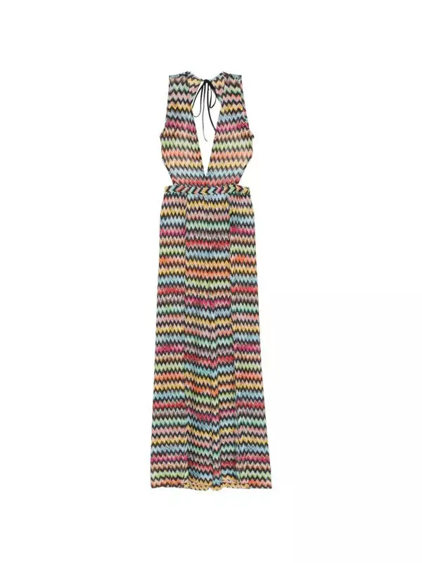 Missoni Zigzag-knit Cut-out Jumpsuit - Red