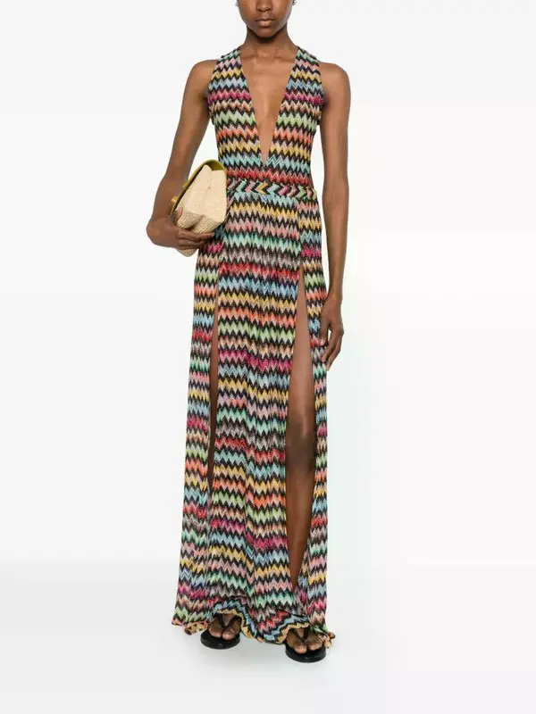Missoni Zigzag-knit Cut-out Jumpsuit - Red