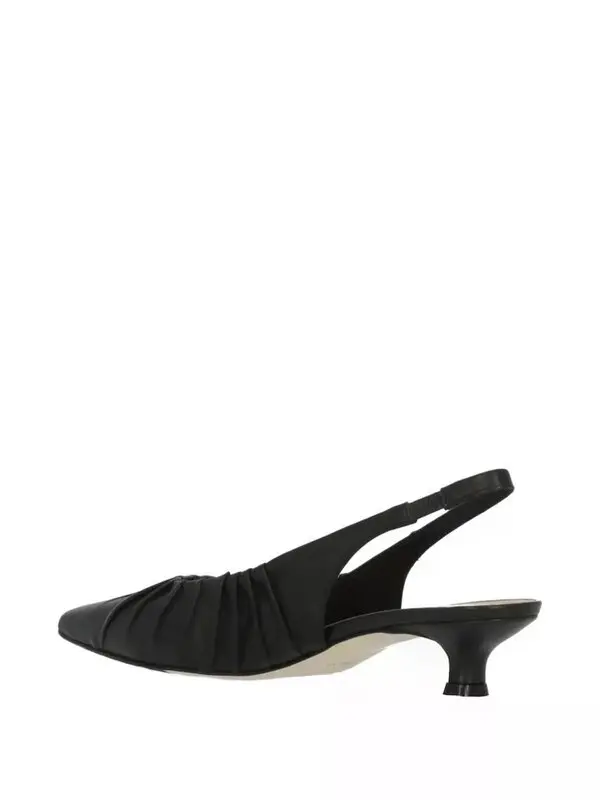 JULIE DEE Ruched Slingback Pumps - Black
