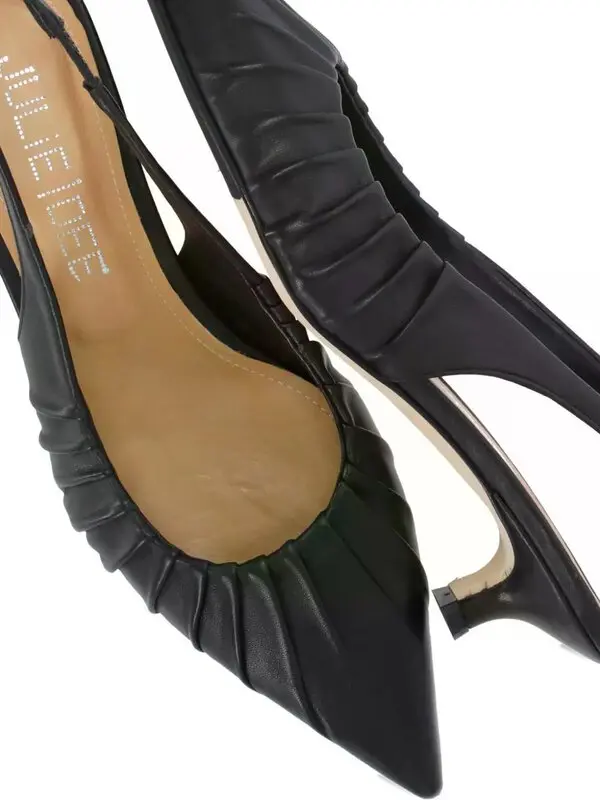 JULIE DEE Ruched Slingback Pumps - Black
