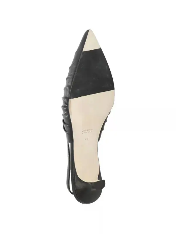 JULIE DEE Ruched Slingback Pumps - Black