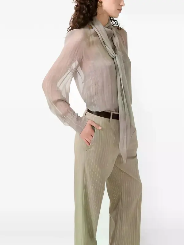 Barbara Bui Tie-neck Checked Blouse