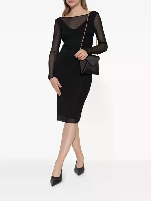 Max Mara Sheer-sleeved Midi Dress