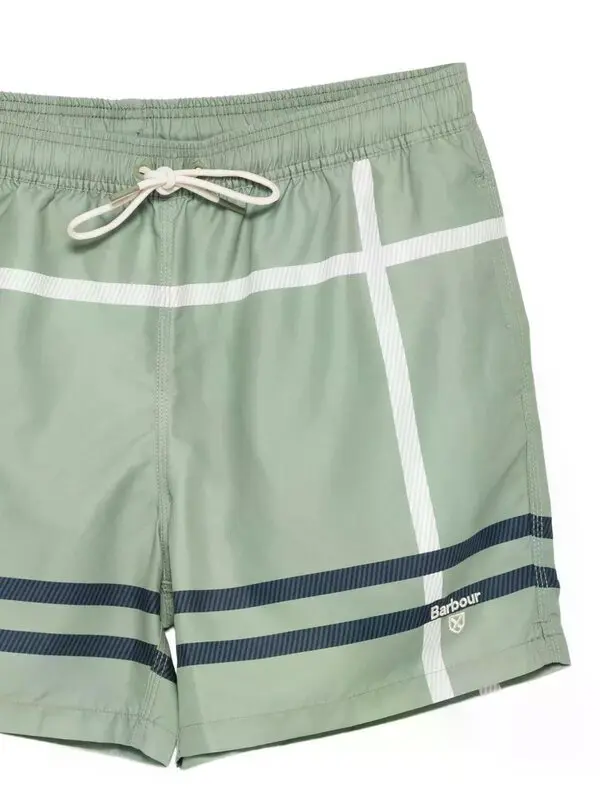 Barbour Logo-print Swim Shorts - Green