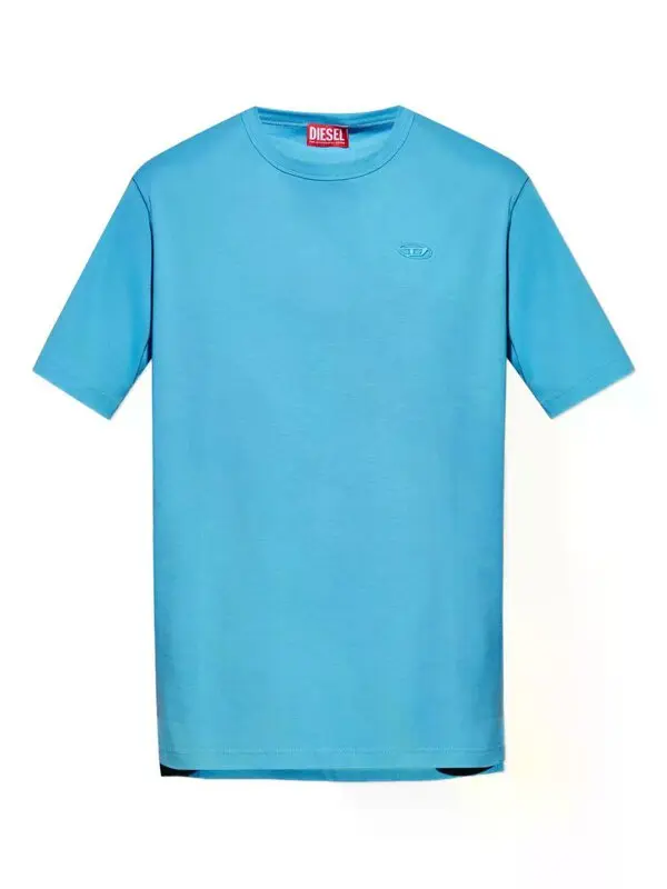 DIESEL® T-adjust-slits Logo-embroidered T-shirt - Blue