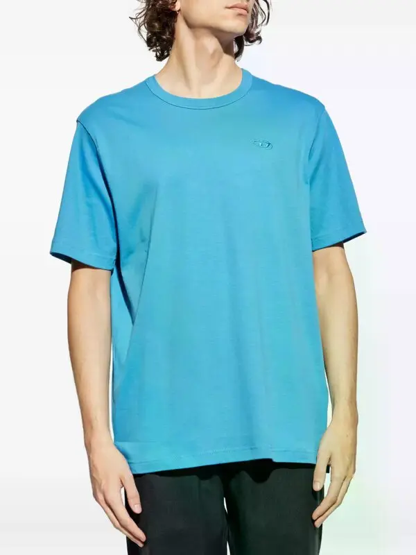DIESEL® T-adjust-slits Logo-embroidered T-shirt - Blue