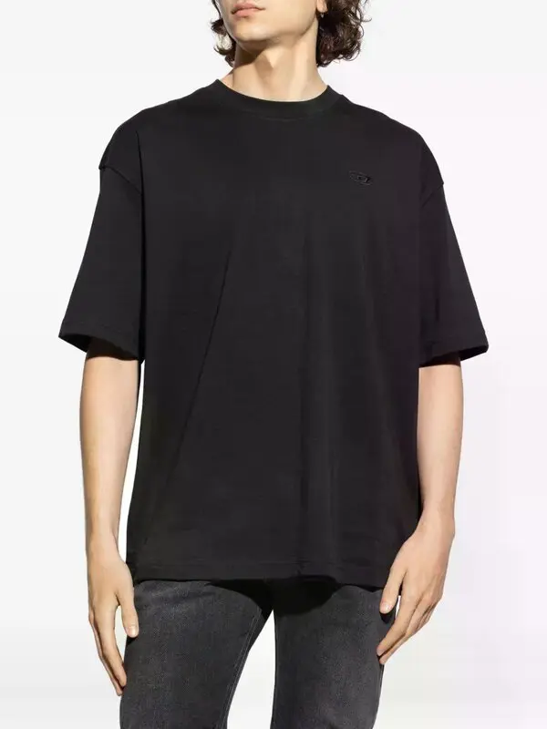 DIESEL® T-boggy-t3 Logo-embroidered T-shirt - Black