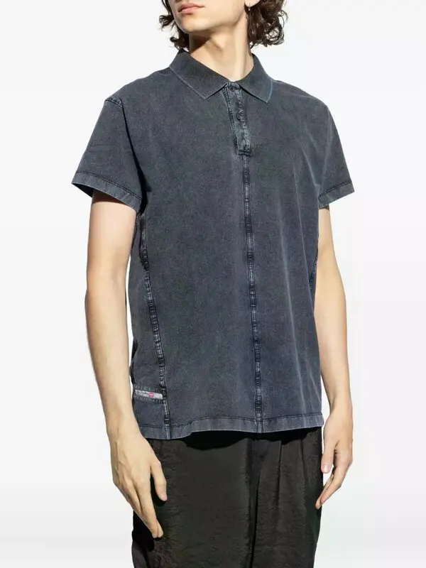 DIESEL® T-nomely Buttoned-fastening Polo Shirt - Black