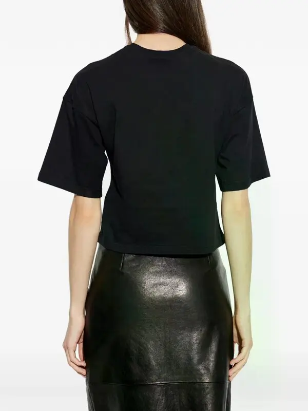 DIESEL® Floral-print Cropped T-shirt - Black