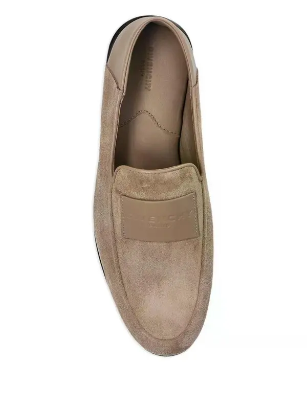 Givenchy Label Suede Loafers - Neutrals
