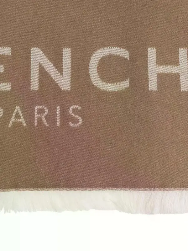 Givenchy Logo Fringed Scarf - Brown