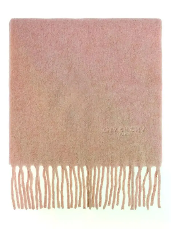 Givenchy Fringed Logo Scarf - Pink