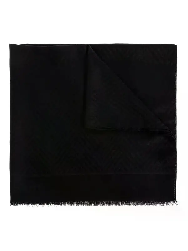 Givenchy Herringbone Fringed Scarf - Black
