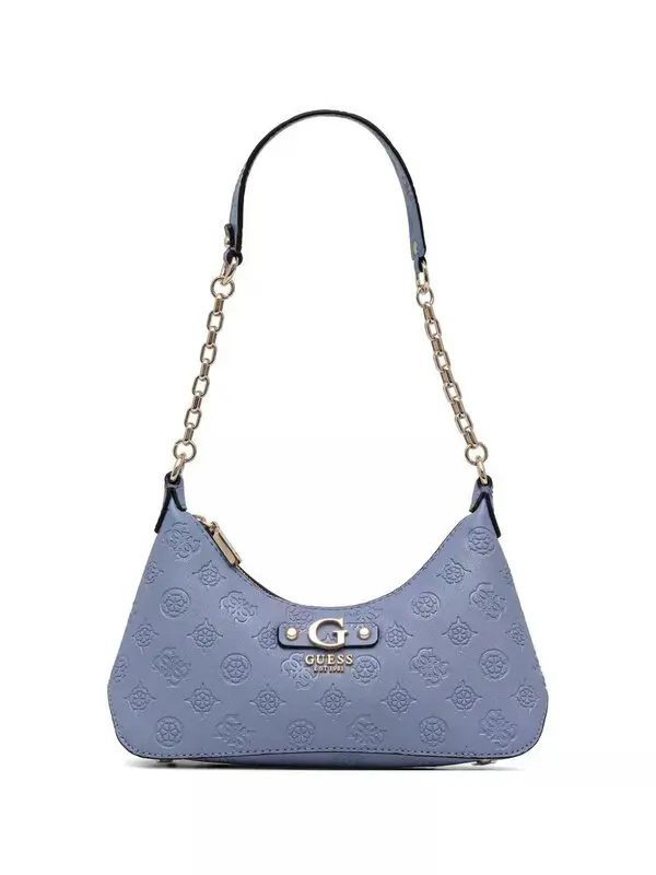 Guess Dita Debossed-logo Shoulder Bag - Blue