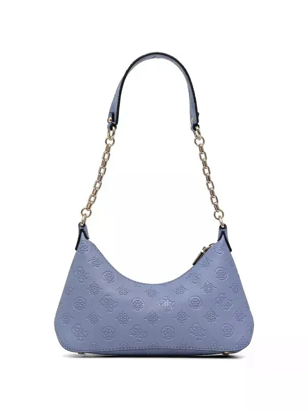 Guess Dita Debossed-logo Shoulder Bag - Blue