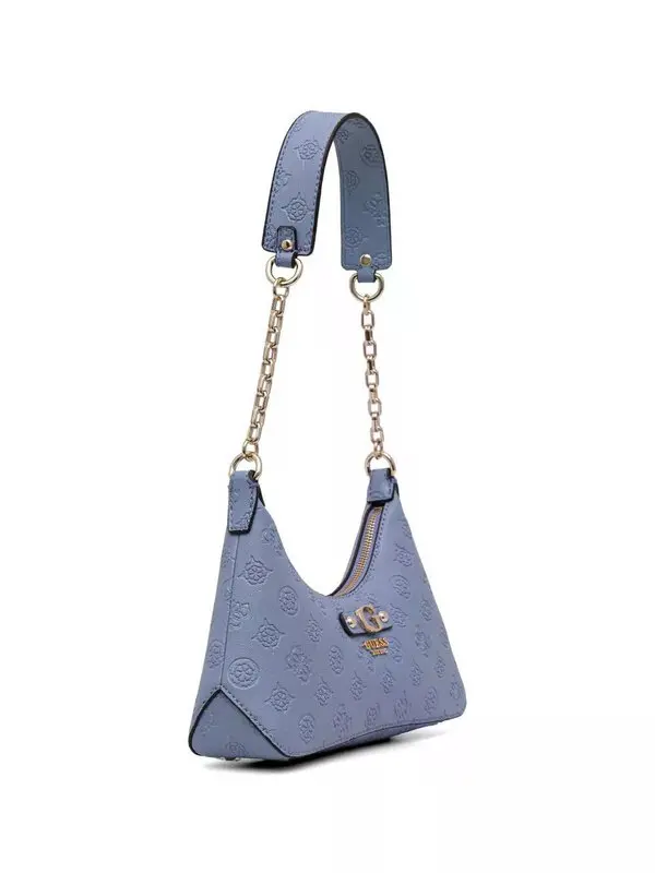 Guess Dita Debossed-logo Shoulder Bag - Blue