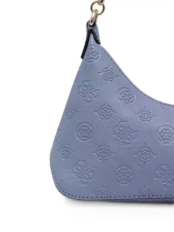 Guess Dita Debossed-logo Shoulder Bag - Blue