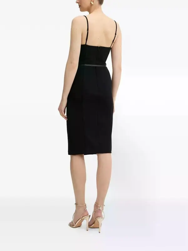 Guess Floral-appliqué Belted Midi Dress