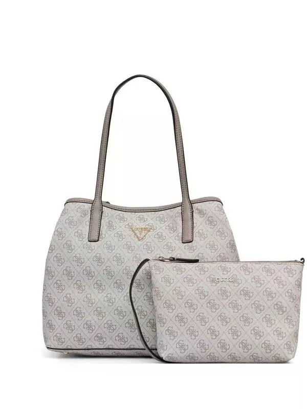 Guess Victtoria Monogram-pattern Logo-plaque Tote Bag - Grey