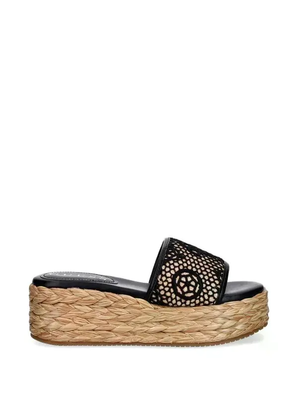 Guess Binata Logo-embroidered Sandals - Black