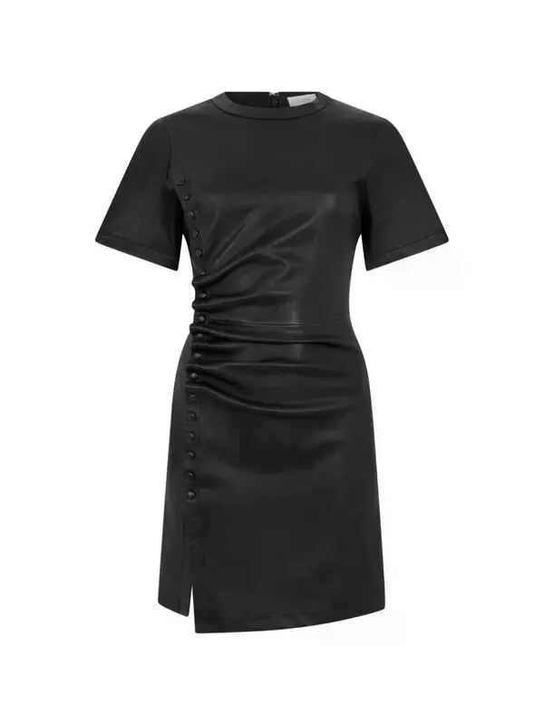 Rabanne Button-embellished Gathered Dress - Black